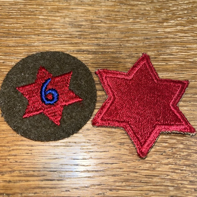 WW2 TWO VARIATIONS Of The 6th Division Patches Fr Collection Lot 18 £8. ...