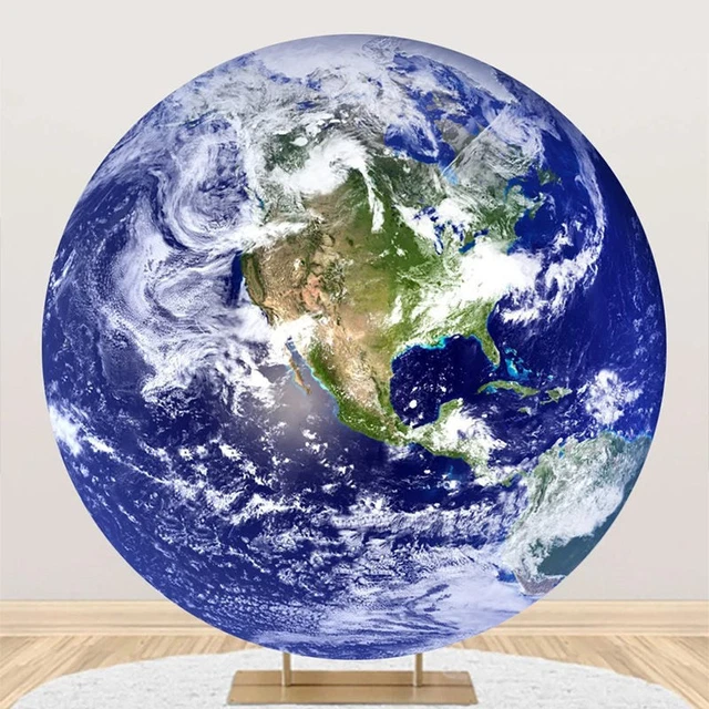 ROUND BLUE EARTH Birds Eye View Birthday Backdrop $34.41 - PicClick AU