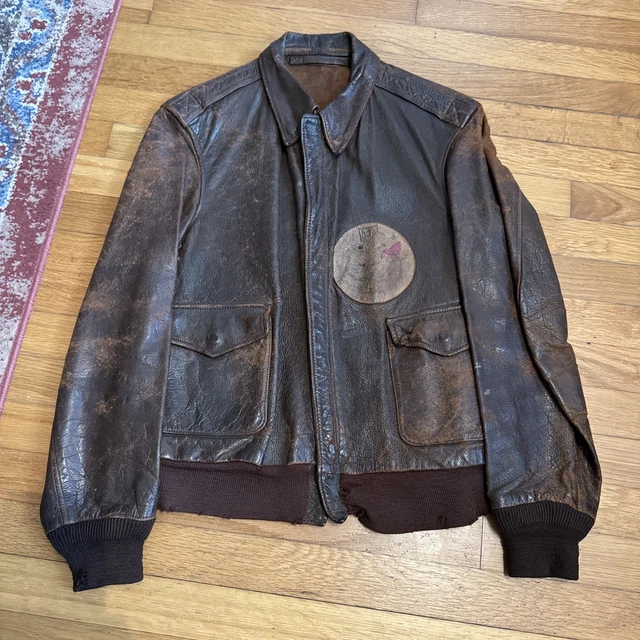 WW2 A-2 LEATHER Flying Jacket Patched £1,835.84 - PicClick UK