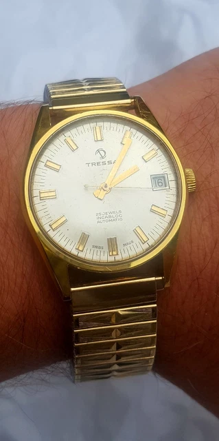 VINTAGE TRESSA 25 Jewels Incabloc Automatic Watch With Date. £25.00 - PicClick UK