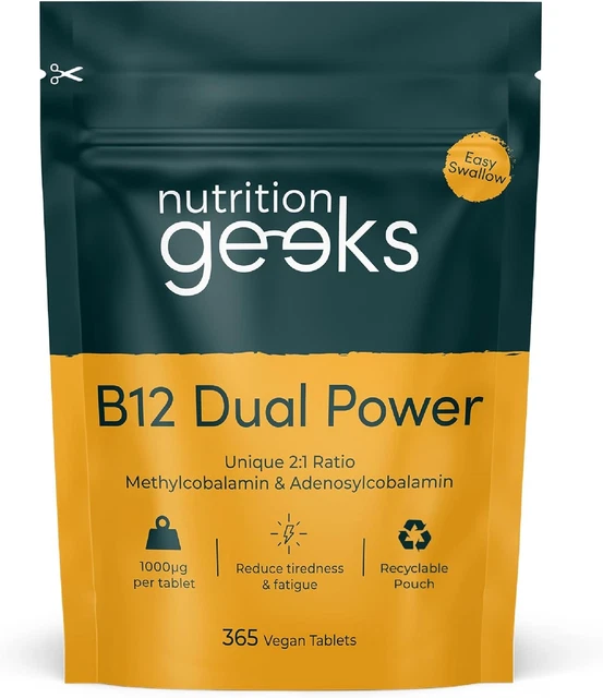 VITAMIN B12 DUAL Power - 1 Year Supply - 1000µg - Methylcobalamin ...