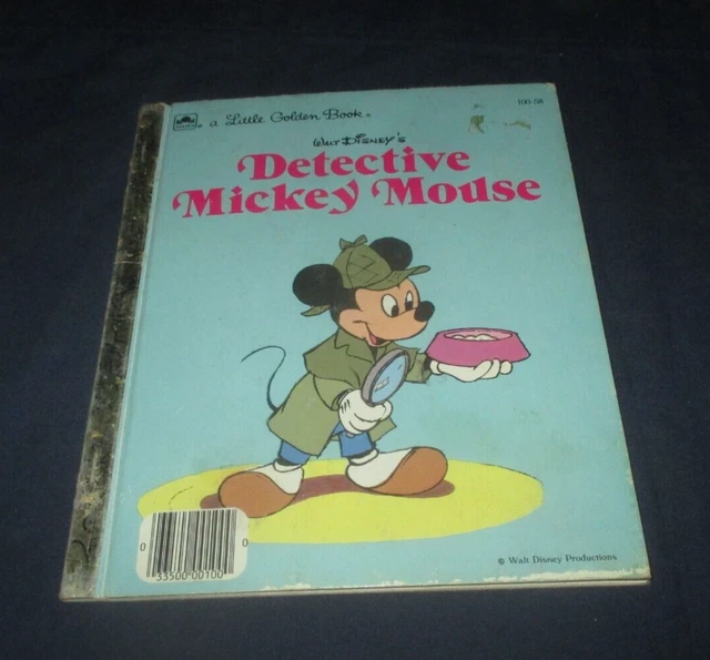 WALT DISNEY'S DETECTIVE Mickey Mouse (1985, A Little Golden Book) $9.99 ...