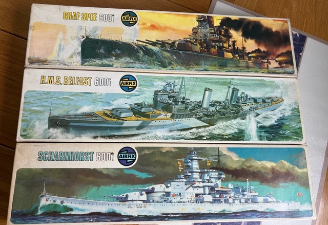 AIRFIX SHIP MODELS Graf Spee,Scharnhorst,H.M.S Belfast sealed packs £78 ...