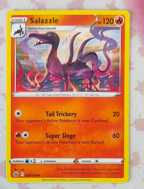 POKÉMON TCG SALAZZLE Crown Zenith 028/159 Regular Uncommon $1.00 ...