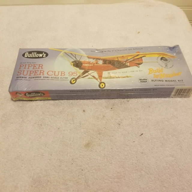 VINTAGE RUBBER POWERED Model Airplane Guillows Piper Super Cub NIB Rare ...
