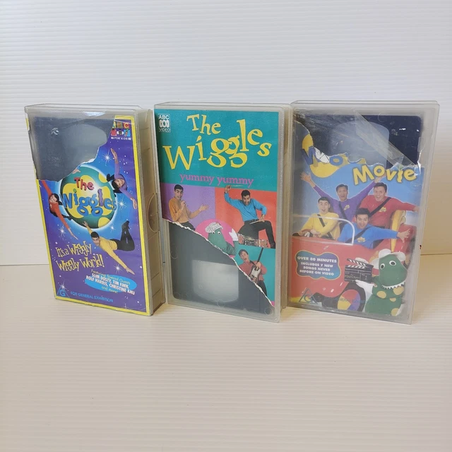 THE WIGGLES VHS x 3 with Damaged Covers ABC Wiggly World Yummy Movie ...