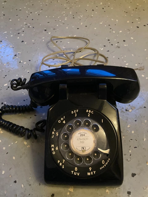 VINTAGE MODEL 500 ITT Black Rotary Dial Desk Telephone Phone Working ...