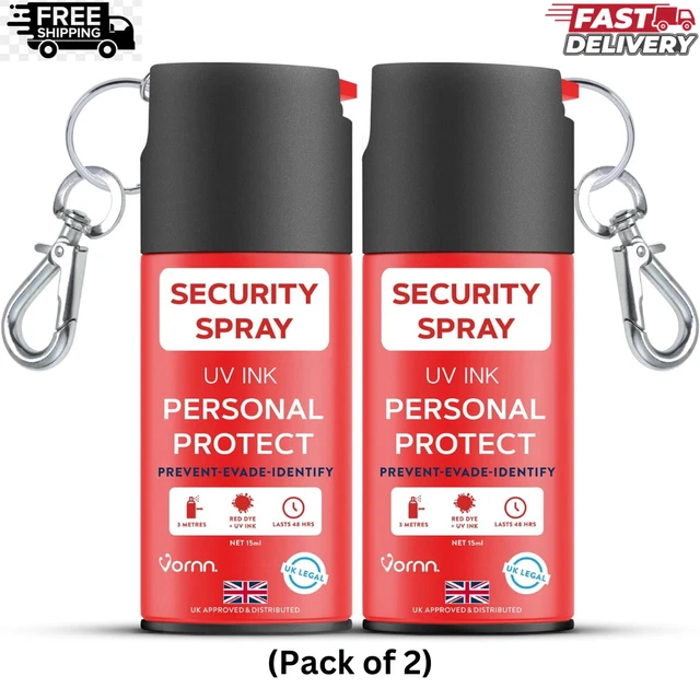 UK LEGAL SELF Defence Pepper Spray-Long Lasting Criminal Identifier UV ...