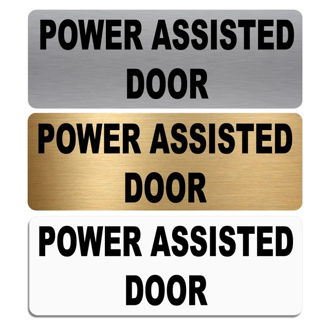 METAL POWER ASSISTED Door Sign Aluminium Notice Automatic Office Shop ...