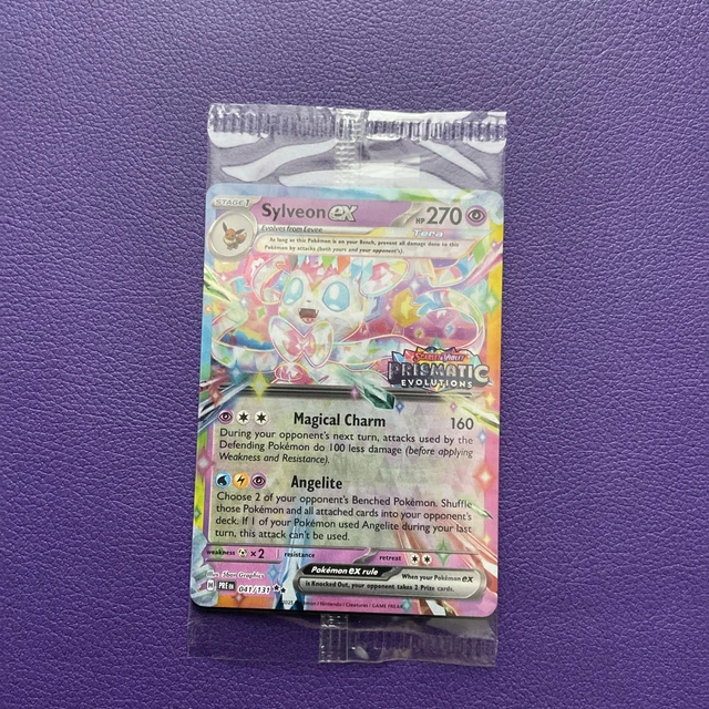 SYLVEON EX PRISMATIC Evolutions Stamp 041/131 Surprise Box Promo ...