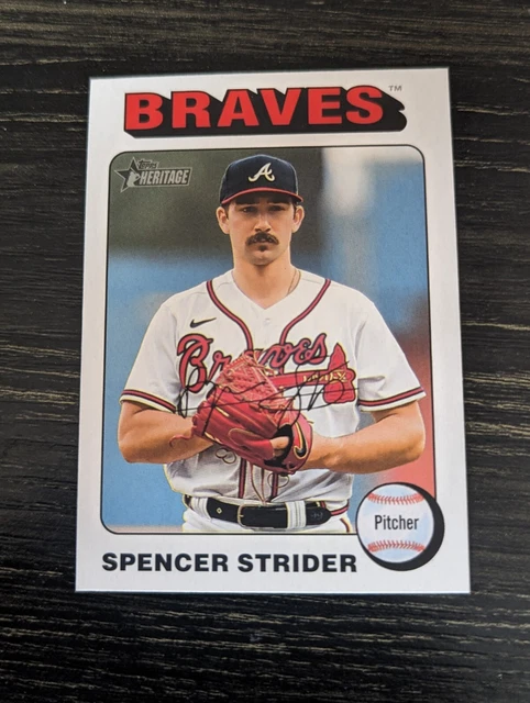 2024 TOPPS HERITAGE SPENCER STRIDER Bordo bianco parallelo #443 Atlanta ...
