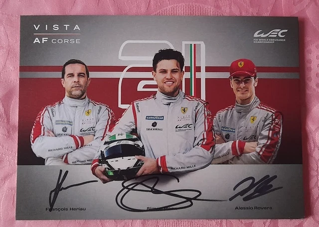 CARTE CARD DEDICACEE 24 Heures Du Mans 2025 Ferrari #21 Le Mans 24H EUR ...