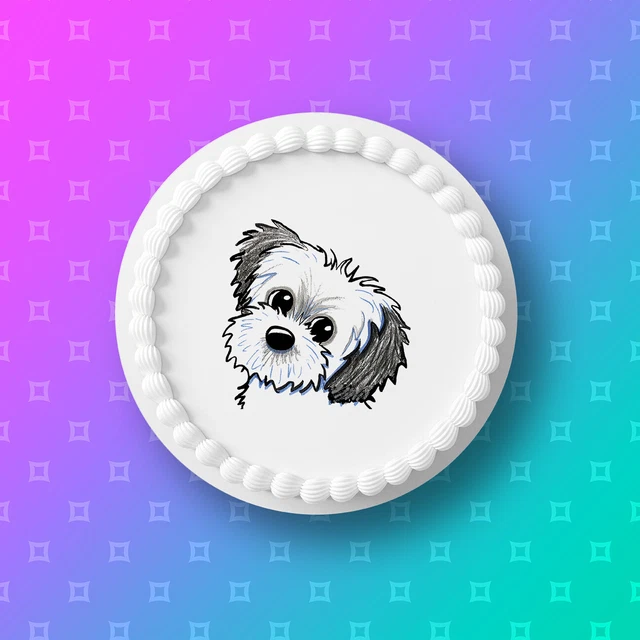 CAVAPOO DOG PRE-CUT Edible Icing Cake Topper or Ribbon £5.00 - PicClick UK