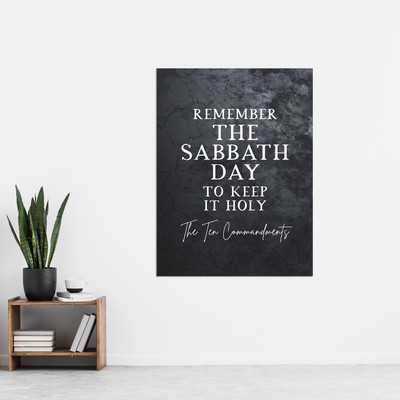 TEN COMMANDMENTS REMEMBER The Sabbath Christian Bible Verse Huge Wall ...