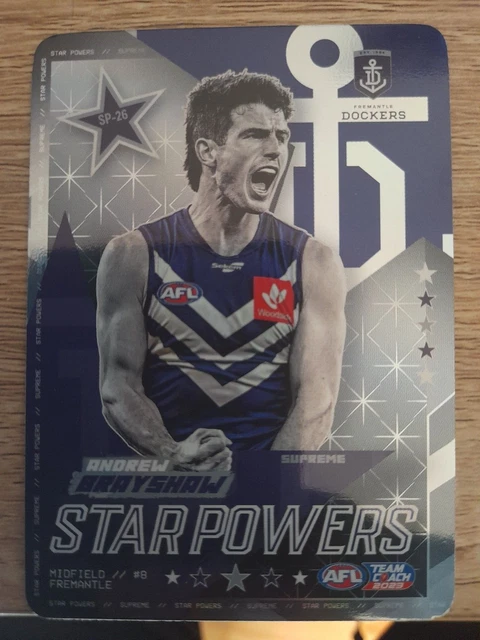 2023 AFL TEAMCOACH star powers card andrew brayshaw fremantle dockers ...