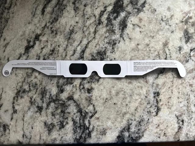 2024 MASTERS GOLF Tournament Solar Eclipse Glasses ISO CE 12312-2 ...