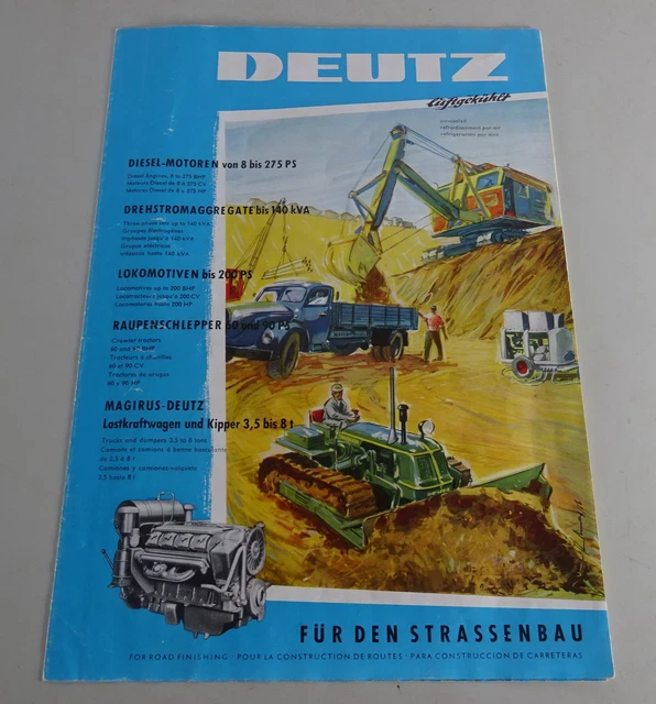 PROSPECTUS / BROCHURE Magirus-Deutz Moteur/ Camion/ Benne/Tracteur à Chenilles EUR 44,75 ...
