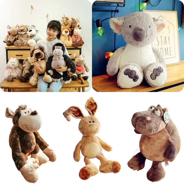 SOFT AND HUGGABLE Jungle Animal Plush Toy Gorilla Lion Tiger Giraffe £9 ...