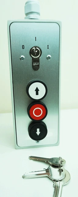 PUSH BUTTON STATION up/down + stop button, Locking, hoist, roller ...