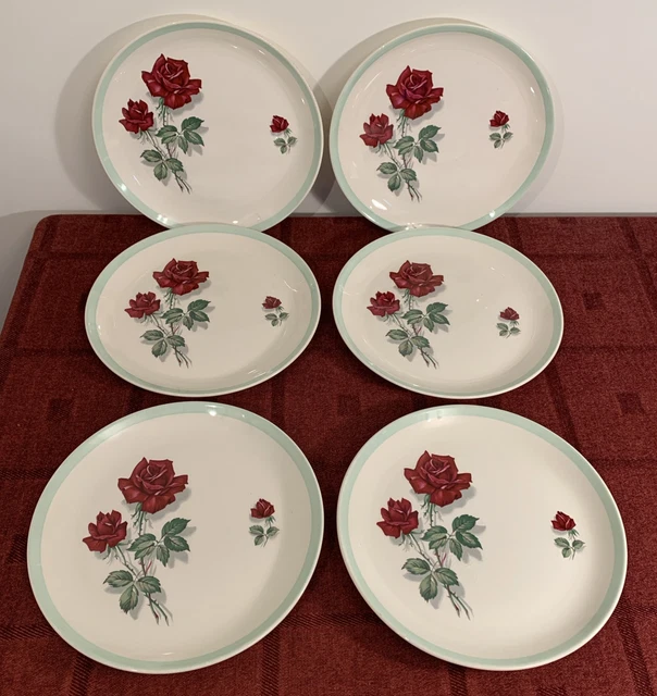 6 BARKER BROS Royal Tudor Ware Shadow Rose Dinner Plates 24.5cm £13.20 ...