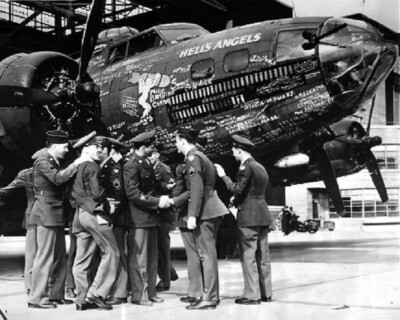 BOEING B-17 FLYING Fortress "Hells Angels" Bomber Crew 8x10 WWII Photo ...