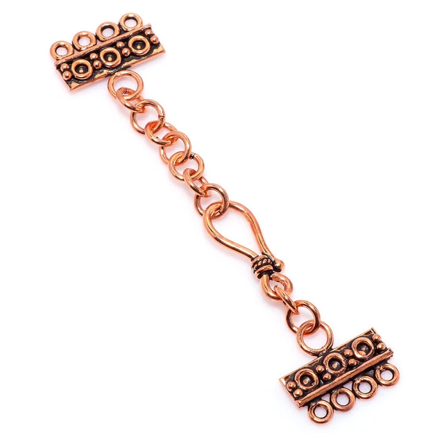 5 SET BALI Extender Toggle Clasp 4 Strand Antique Copper 636 Epd-221 ...