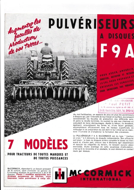 PROSPECTUS TRACTEUR IH EUR 5,00 - PicClick FR