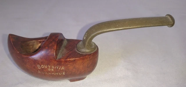 ANCIENNE BEL PIPE Forme Sabot Neuve Bois Bruyere Souvenir Hollande ...