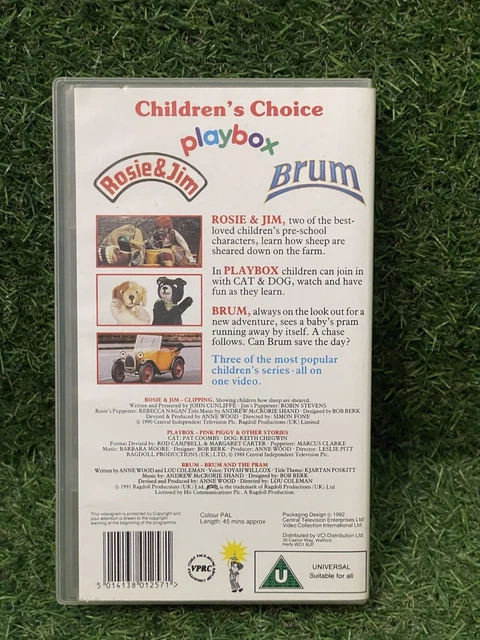 CHILDREN’S CHOICE - Vhs Video - Rosie And & Jim + Brum + Playbox ...