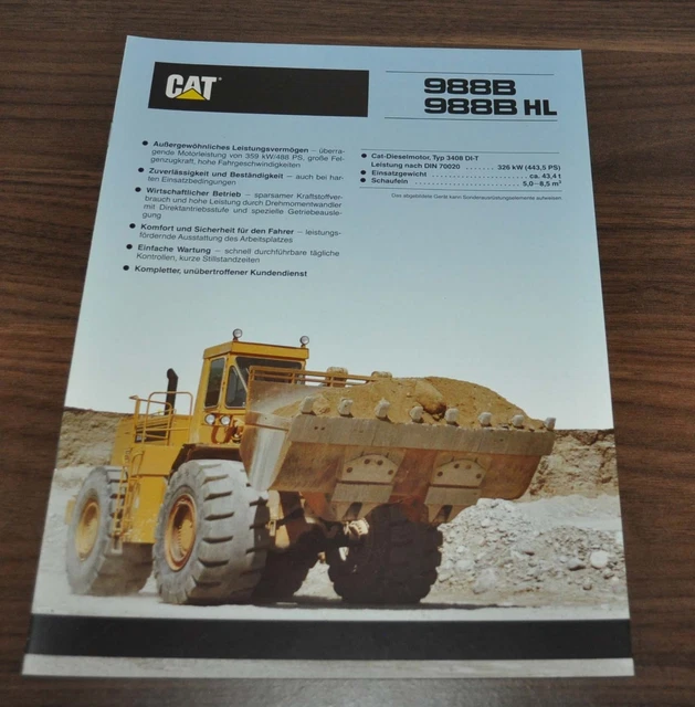 CATERPILLAR 988B HL Radlader Wheel Loader Technische Daten Brochure ...