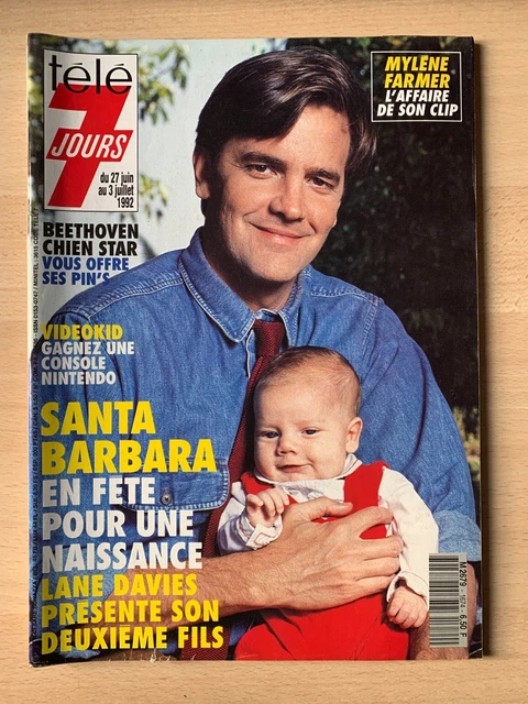 TÉLÉ 7 JOURS 27/06/1992: Santa-Barbara; Lane Davies/ Mylène Farmer ...