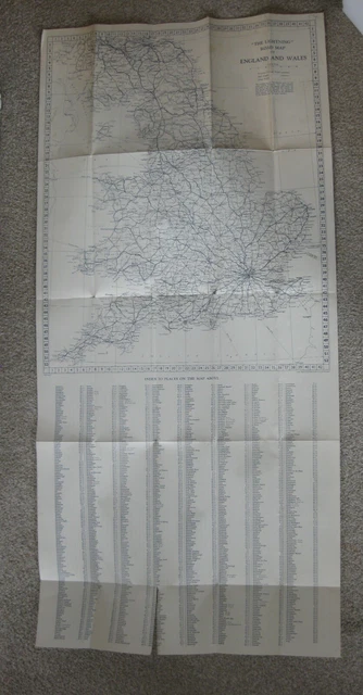 VINTAGE LIGHTNING road map of England and Wales pre M25 Bartholomew and ...