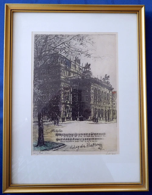 WIENER OPER ORIGINAL Radierung Hans Leisch ~1935 gerahmt EUR 72,00 ...
