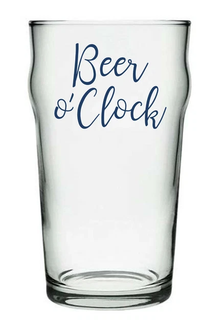 BEER O'CLOCK - Vinyl Decal Sticker Labels for Pint Glasses, Mugs ...