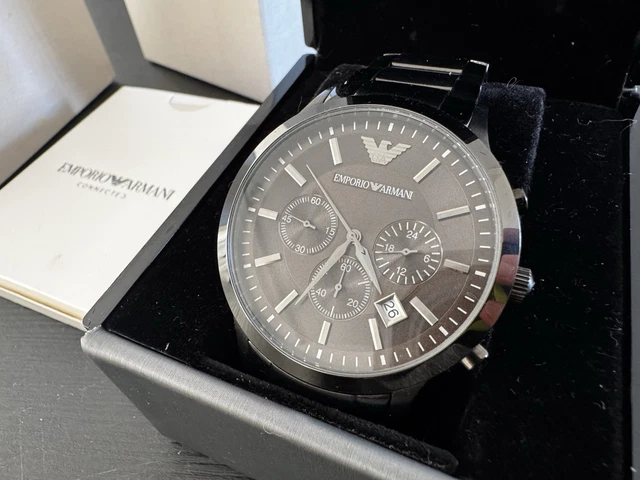 EMPORIO ARMANI AR2453 Watch Black Chronograph Genuine £52.72 - PicClick UK