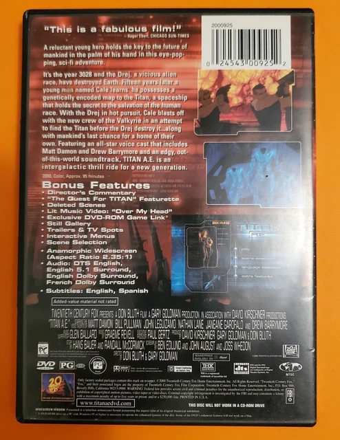 TITAN A.E. (DVD, 2000, Special Edition) $7.00 - PicClick CA
