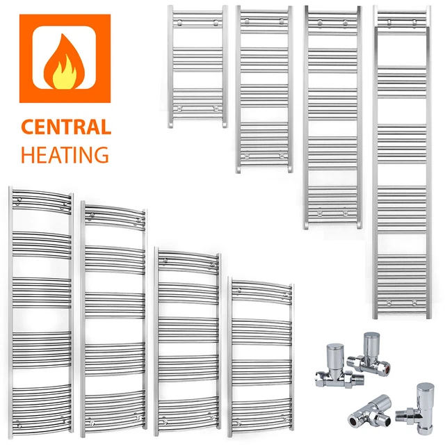 600MM WIDE HEATED Bathroom Chrome Towel Rail Radiator Designer Radiator ...