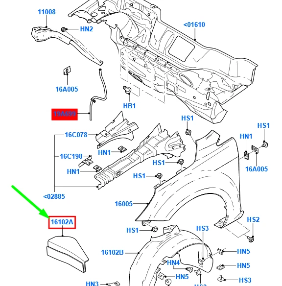 FORD FOCUS MK2 Front Left Inner Wheel Arch Splash Guard Trim 1533074 ...