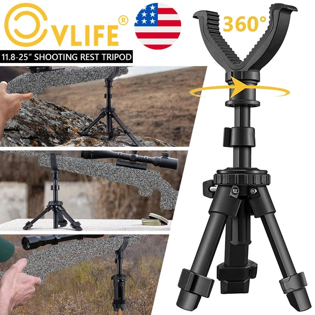 11.8-25& RIFLE SHOOTING Rest Tripod Gun Shooting Tripod Stick +360° V ...