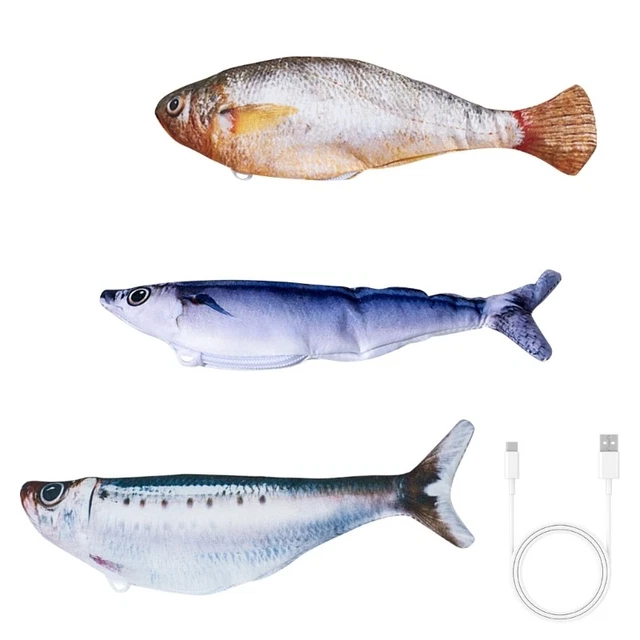 FLOPPING FISH MOVING Cats Toy Interactively for Indoor Cats Kittens ...