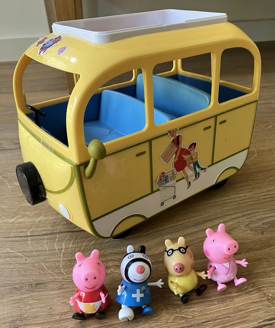 PEPPA PIG BEACH Camper Van Vehicle With 4 x Figures - Peppa and friends ...
