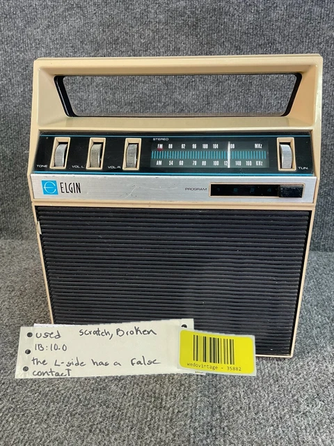 ELGIN RT-5530 BOOMBOX 📻 Vintage 8-Track AM/FM Tri-Power Stereo – Beige ...