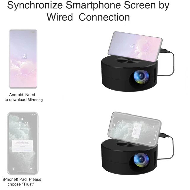 MINI 1080P PORTABLE Projector LED Micro Projector Home-Meeting ...