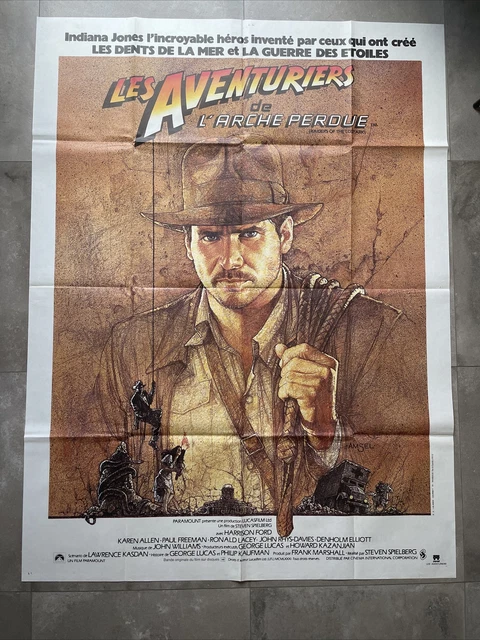 AFFICHE LES AVENTURIERS DE L'ARCHE PERDUE - HARRISSON FORD- 120x160cm - 1981 EUR 200,00 ...