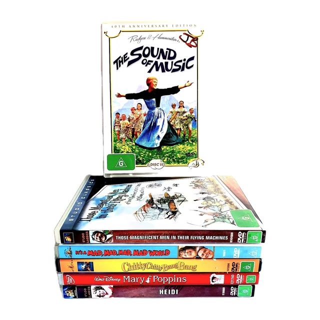 HEIDI 5 X Bundle DVD Sound Of Music, Flying Machines, Chitty, Mary ...