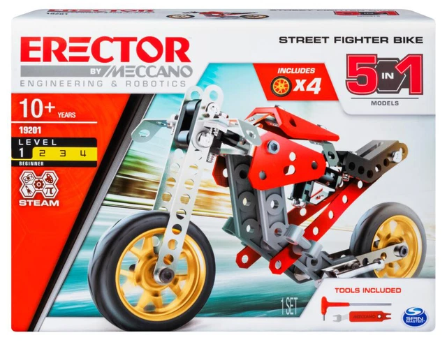 MECCANO MULTI MODÈLE De 5 - Moto De Course Metal Kit 6053371 Meccano ...