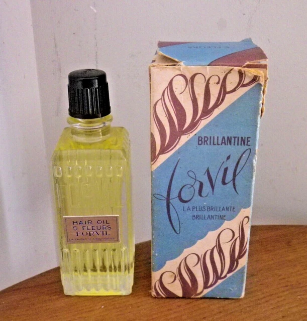 ANCIEN FLACON PLEIN brillantine Hair oil 5 fleurs Forvil EUR 9,00 ...