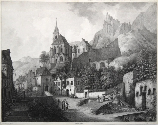 TRABEN-TRARBACH ORIGINAL LITHOGRAPHY Andreas Borum 1825 without legend ...