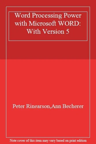 WORD PROCESSING POWER With Microsoft Word By Peter Rinearson,Joa $27.95 ...