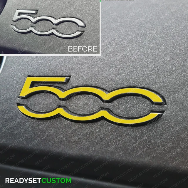 500 DASHBOARD BADGE Colour Change Overlay Decal Sticker, Fiat 500 ...